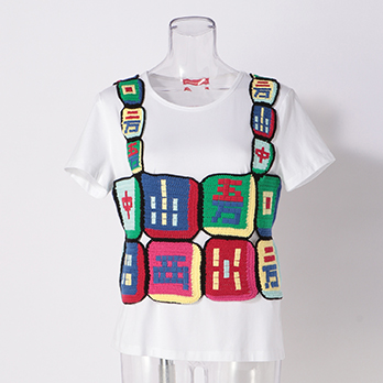 MAHJONG CROCHET KNIT VEST | vivienne tam
