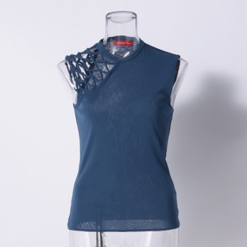 SOLID STRETCH NETTING BLOUSE | vivienne tam